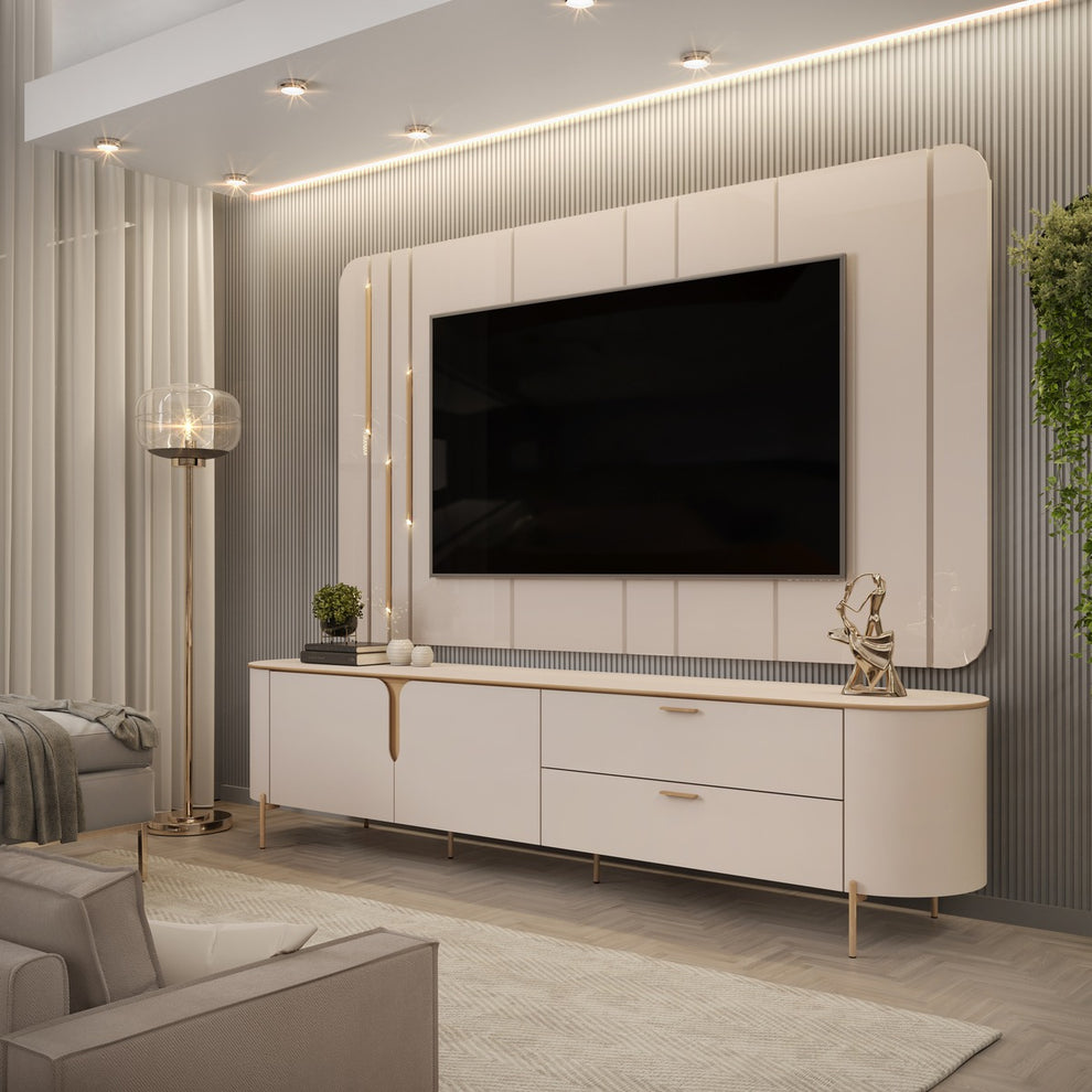 Celine Tv Stand & Tv Panel Max tv 75" – lovedecorpr